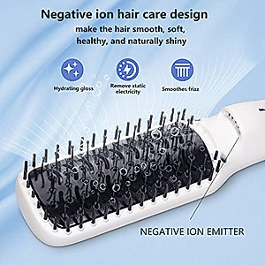 Negative ion Hair Straightener Brush,Small Hair Dryer Brush with Brush Cases,hot Hair Brush,Hair Dryer Brush for Short Hair,Blow Dry Brush,Paddle Brush Dryer,One Step Hair Dryer and Volumizer