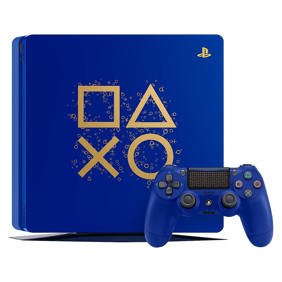 Playstation 4 Slim 1TB SSD Limited Edition Days of Play Blue Console with Controller Bundle Enhanced with Fast Solid State Drive (Renewed)