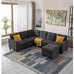 Aeffze Middle Module for Sofa Modular Modern Armless Couch Chair for Living Room (Dark Grey) F8001-HOME F8001-HOME