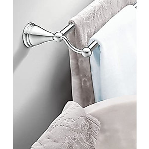 Moen Preston Collection Brushed Nickel 24-Inch Bathroom Single Towel Bar, Wall Mounted Hand or Body Towel Rack, DN8424BN