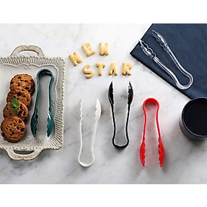 New Star Foodservice 35636 Utility Tong, High Heat Plastic, Scalloped, 9 inch, Set of 12, Black