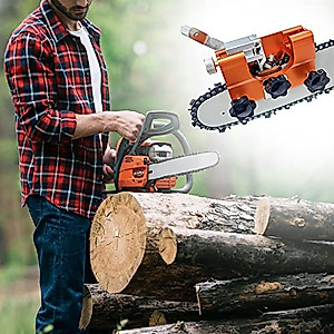 Firlar Chainsaw Sharpener Kit, Chainsaw Chain Sharpening Jig, Hand Crank Chainsaw Blade Sharpener, Portable Chainsaw Sharpening Tool for Chain, Lumberjack, Garden Worker, 3 Grinding Head