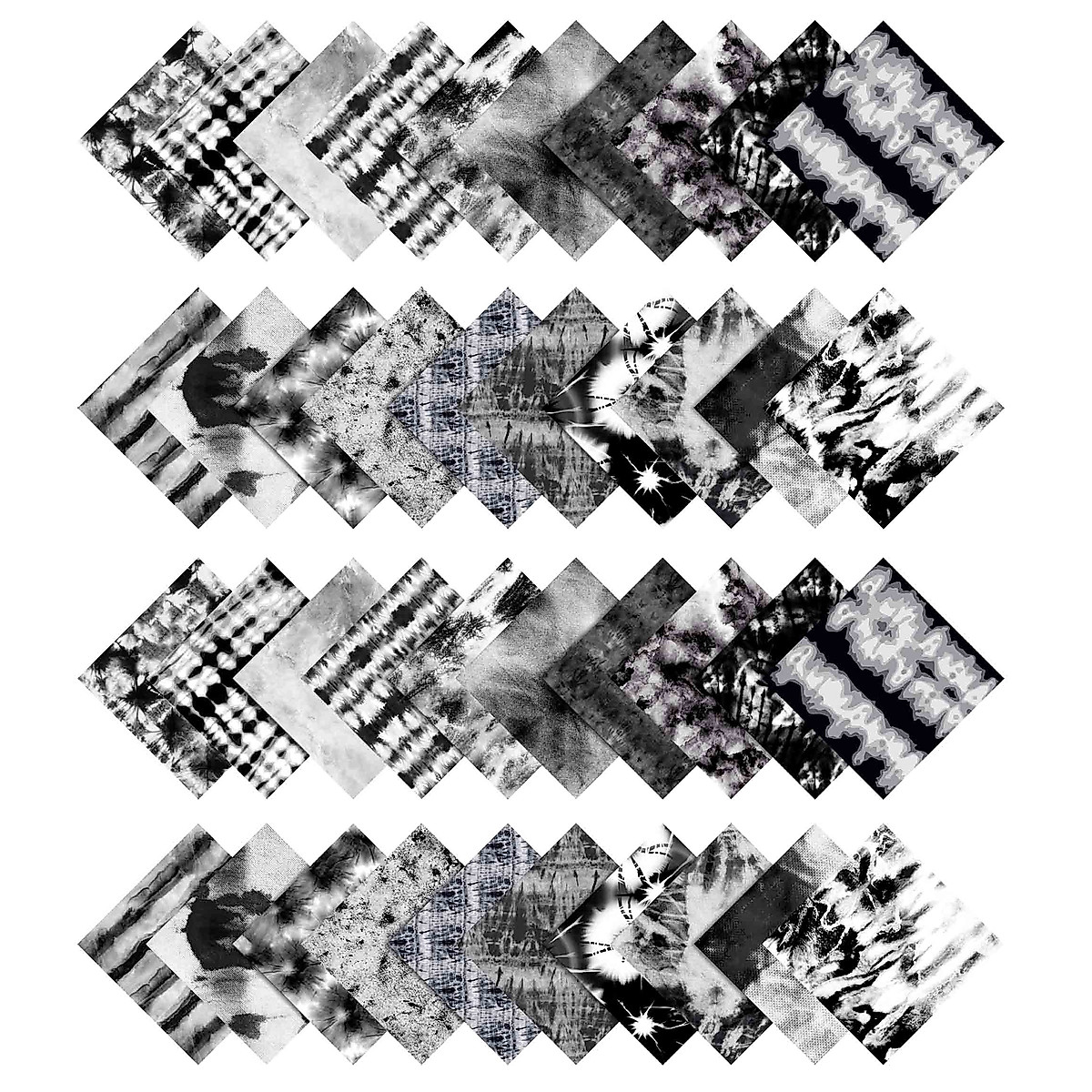 Soimoi Precut 10-inch Chihuahua & Dot Prints Cotton Fabric Bundle Quilting Squares Charm Pack DIY Patchwork Sewing Craft- Black