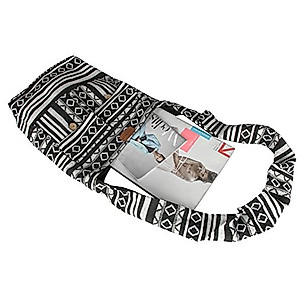 Tribe Azure Aztec Black White Woven Handmade Crossbody Hobo Women Shoulder Bag Sling Casual Large