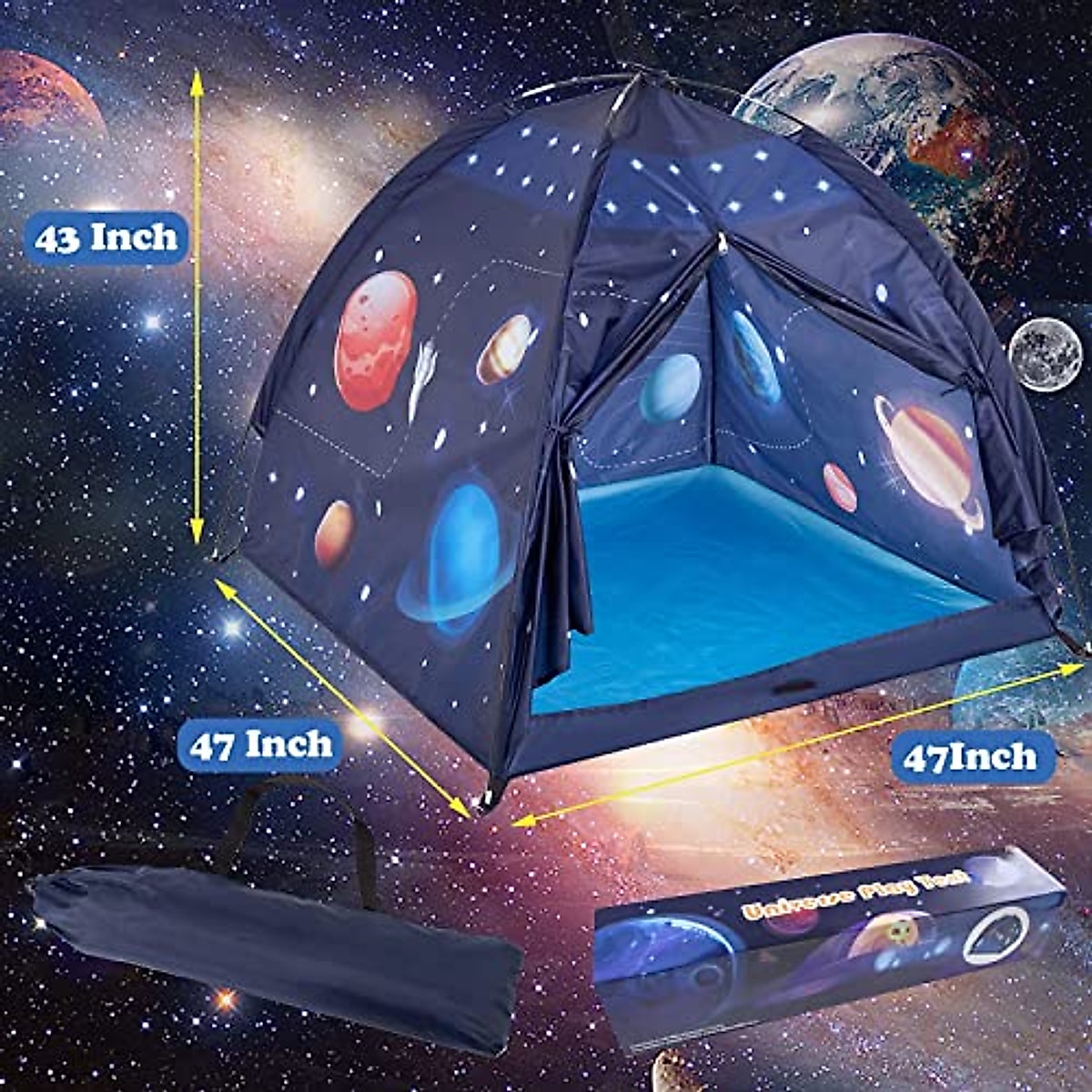 Gentle Monster Space Play Tent for Kids, Indoor Universe & World Playhouse for Boys, Imaginative Gift for Toddlers & Children 3 4 Years Old, Up - 47 x 47 x 43 Inch