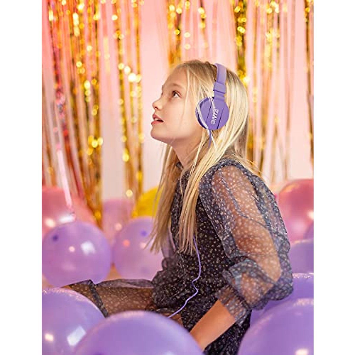 ONTA Kids Headphones for Boys Girls - Child Student Headset Wired plug Toddler Earphones School Teen on Ear for Ipad | Computer | Smart phone | Amazon Fire Tablet | Laptop | Plane Travel | Game purple