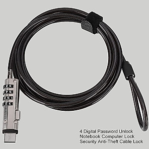 Laptop Cable Locks Combination Cable Lock 4 Digital Password Security Anti Theft Lock for USB Devices Equipment Notebook Computer