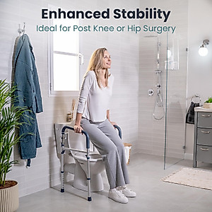 FSA/HSA Eligible - Toilet Safety Rails (350 lb) - Adjustable Toilet Safety Frame & Rails, Toilet Safety Rail for Elderly Adults, Toilet Handles for Seniors, Toilet Bars for Elderly & Handicap