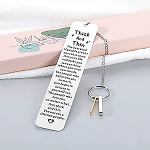 Through Thick and Thin Best Friend Gift, Bookmark for Friend Book Lovers, Friendship Gift for Women Friends, Birthday Graduation Gifts for Her Him, Sentimental Gift for Girlfriend Boyfriend Gift Ideas