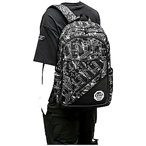 School Backpack Black Bookbag College High School Bags For Boys Girls Travel Rucksack Casual Daypack Laptop Backpacks(Black-M)