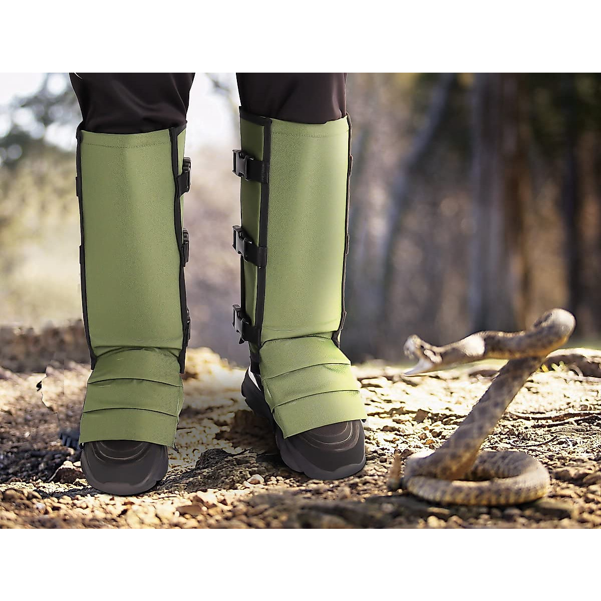 Gekufa Snake Gaiters Waterproof Snake Chaps for Men & Woman, Adjustable Size Snake Boots for Hunting/Hiking/Farm Working