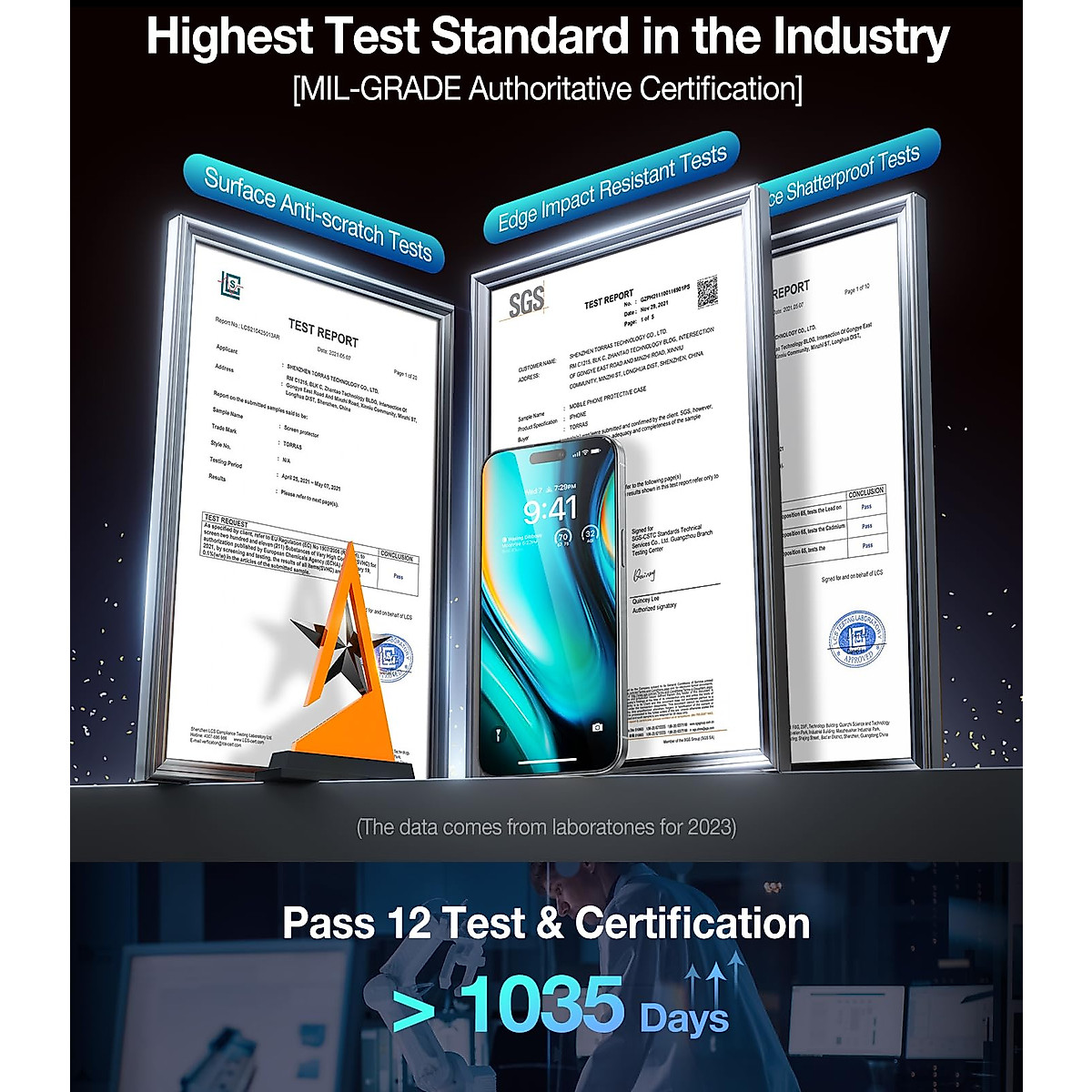 UltraGlass [2023 NEW] Invisible Privacy Armor for iPhone 14 Pro Max Screen Protector [UNBREAK TOP 9H+ Shatterproof] Stealth HD Privacy Screen Protector 14 Pro Max Tempered [Longest Durable] 2 Packs