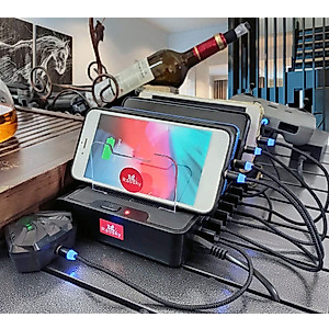 Magnetic Charging Cable 10pcs,Just Short USB Cables No Magnetic Charging Tips,[0.6~0.8ft/20~25cm,2.4 A Max) i Style Nylon Braid Cord,Compatibility Charger Station/Mobile Power&More Devices (Black)