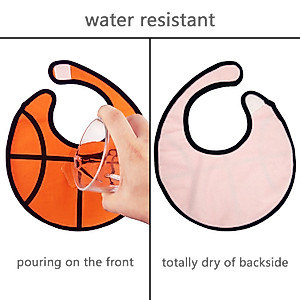 zebrum Waterproof Baby Boy Sports Bibs,Triple Layer-Cotton Front,Plastic Liner,Polyester Fleece Back,Highly Absorbent Drooling Burp Cloths for Boys Girls(5bibs)