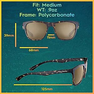 Flying Fisherman Men's Fowey Polarized Sunglasses, Tortoise Frames/Amber Lenses, Medium