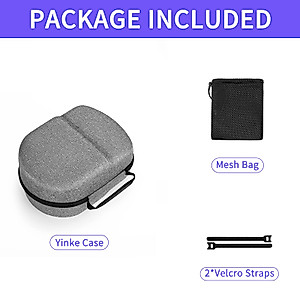 Yinke Case for Meta Quest 3/Oculus Quest 2/Pico 4, VR Headset Case Compatible with Elite Strap and More Accessories, Hard Carrying Travel Case All-in-One Storage (Grey)