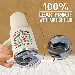 Sister Gifts from Sister, Brother - Sister Birthday Gift Ideas - Sister Birthday Gifts, Christmas Gifts for Sister, Birthday Gifts for Sister - Little, Big Sister Gifts - 40Oz Tumbler with Handle