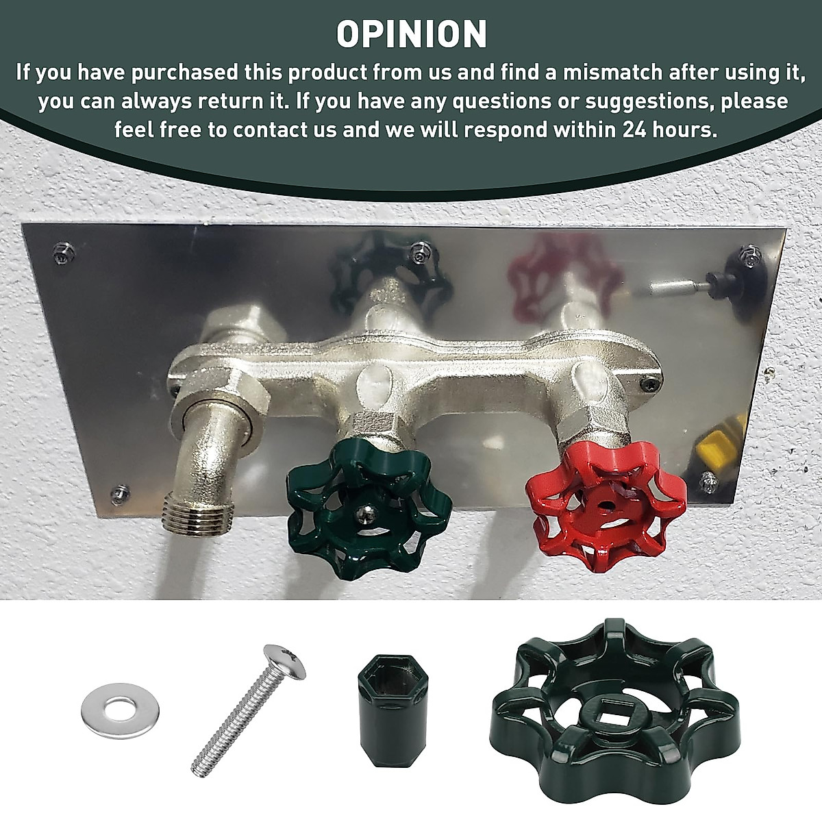 VIDABTE Outdoor Faucet Handle,Hose Bibb Round Wheel Handle for Danco 10006 10006P,Outdoor Water Spigot with Universal Design Adapter and Screws,Water Spigot Hose Bibb Round Wheel Replacement (2 Set)