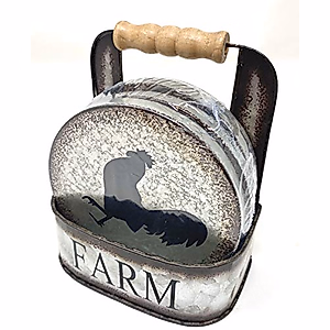 Galvanized Metal Farm Animal Coaster Set