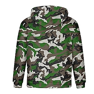 Muscularfit friday balck deals Camo Sweatshirt Hoodie for Men 2023 Fall Fashion Drawstring Casual Loose Long Sleeve Pullover Camouflage Shirts mens zip up hoodies loose fit Green 3X