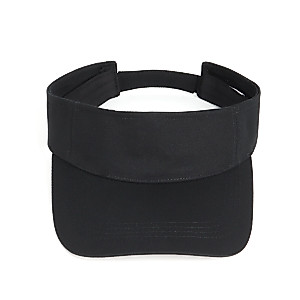 Zylioo XXL Sun Visor Hats,Summer Breathable Visor Cap,UV UPF Packable Travel Visor for Heads 22"-25" Black