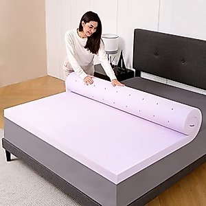 NeuType 3 Inch Memory Foam Mattress Topper Queen Size Mattress Topper Soothing Lavender Infused Cooling Gel Infused Bed Topper CertiPUR-US Certified, Foam Mattress Pad for Pressure-Relieving