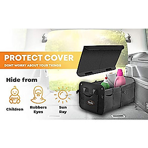 YoGi Prime Trunk and Backseat car Organizer, Trunk Storage Organizer Will Provides You The Most Storage Space Possible, Use It As A Back Seat Storage Car Cargo Organizer Black (Box Black)