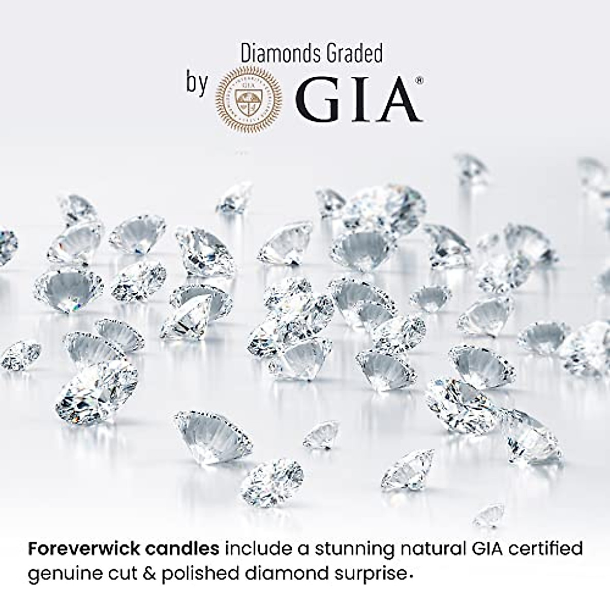 Lavender & Magnolia Surprise Candle with Diamond Inside | Foreverwick Candles | Scented Soy Candles Gifts for Women Aromatherapy Candle Wax | Romance Candles All-Natural Organic Soy Candle 14oz | 70h