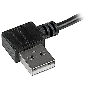 StarTech.com 1m 3 ft Micro-USB Cable with Right-Angled Connectors - M/M - USB A to Micro B Cable - 3ft Right Angle Micro USB Cable (USB2AUB2RA1M), Black
