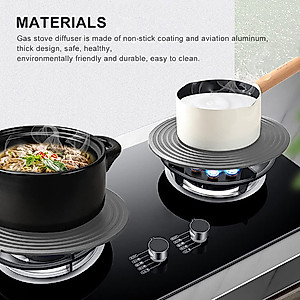 CALIDAKA Heat Diffuser 9/11inch Aluminum Induction Diffuser Plate,Reducer Flame Guard Simmer Ring Plate Non-Stick Hob Ring Plate for Gas Stove Glass Cooktop Converter Coffee Milk