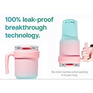 Four Leaf TrustyMate – 100% Leak Proof 40 Oz Tumbler with Handle and Built-In Straw Lid – Insulated Leak Proof Stainless Steel Tumbler