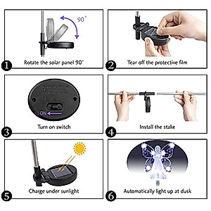 GIGALUMI Solar Angel Garden Stake Lights - 2 Pack Angel Solar Lights Outdoor Garden, Eternal Light Angel with 7 LEDs for Cemetery Grave Decorations, Memorial Gift, Christmas Yard Art, Sympathy Gift