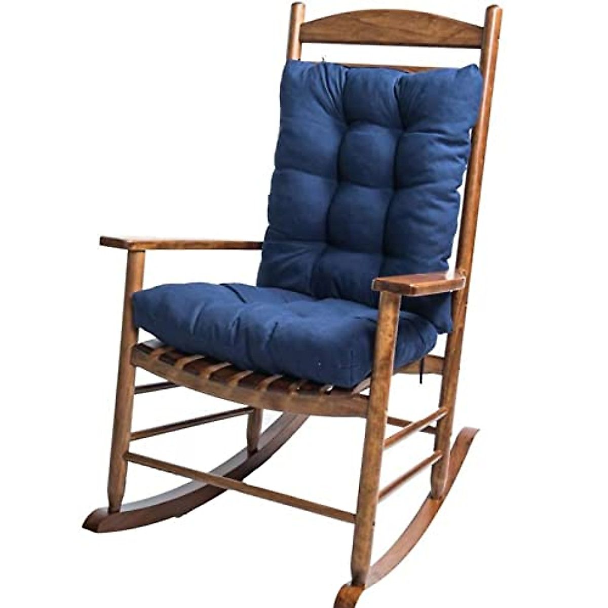 HERMJ Rocking Chair Cushions and Pads,Premium Tufted Back and Seat Cushion Non Skid Slip,2 Piece Set-Seat and Seatback,17"x17"and Seat Back 21"x17"