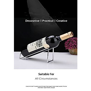 FrontierDecoration Frontier Simple Chrome Steel Wine Bottle Holder Tabletop Wine Rack