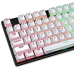 Pudding Keycaps-RisoPhy Double Shot PBT Keycap Set for Mechanical Keyboard,OEM Profile with Keycap Puller,Compatible with 104 Keys Full Size,80%,75%,60% Percent Keyboard-Crystal