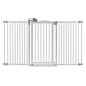 Richell Tall One-Touch Gate II Wide, Dog gate, 38.4 inch Tall pet gate, White (94935)