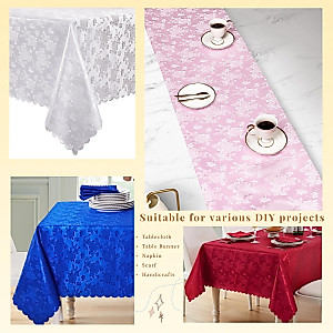 MaiMaiSuan 60" Wide Pink Satin Floral Jacquard Fabric Shiny Silky Satin Fabric by The Yard for Table Runner，Napkins，Wedding，Dress，Bedding Sheet,DIY Crafts，1 Yard