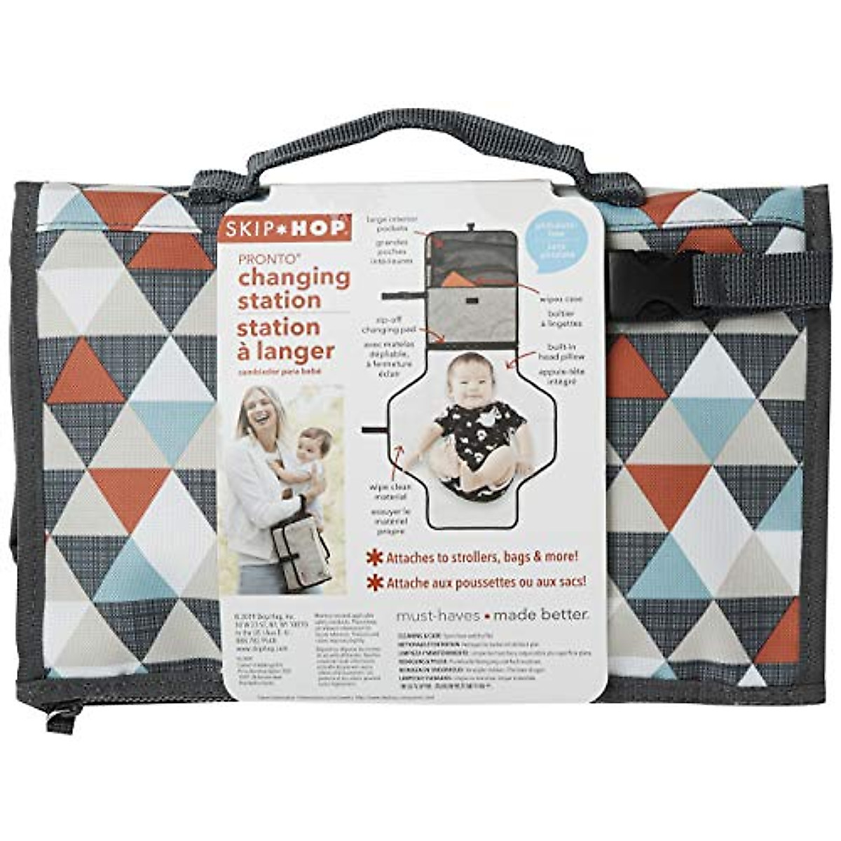 Skip Hop Portable Baby Changing Pad, Pronto, Triangles