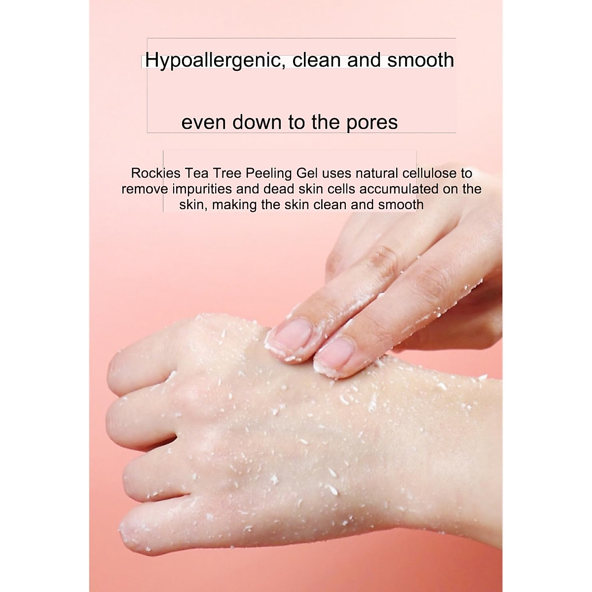 ROKKISS Tea Tree Peeling Gel (4.1fl oz) - Gentle Exfoliating Gel for Face & Body with Natural Cellulose, Remove Impurities for Smooth Skin, Korean Skin Care. Cica, Licorice & Aloe Vera Extracts.