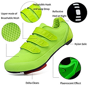 Mens Womens Indoor Cycling Shoes Compatible with Peloton Bike Shoes Cycling Shoes with Delta Cleats Clip Outdoor Pedal SPD Road Bike Shoes,Green