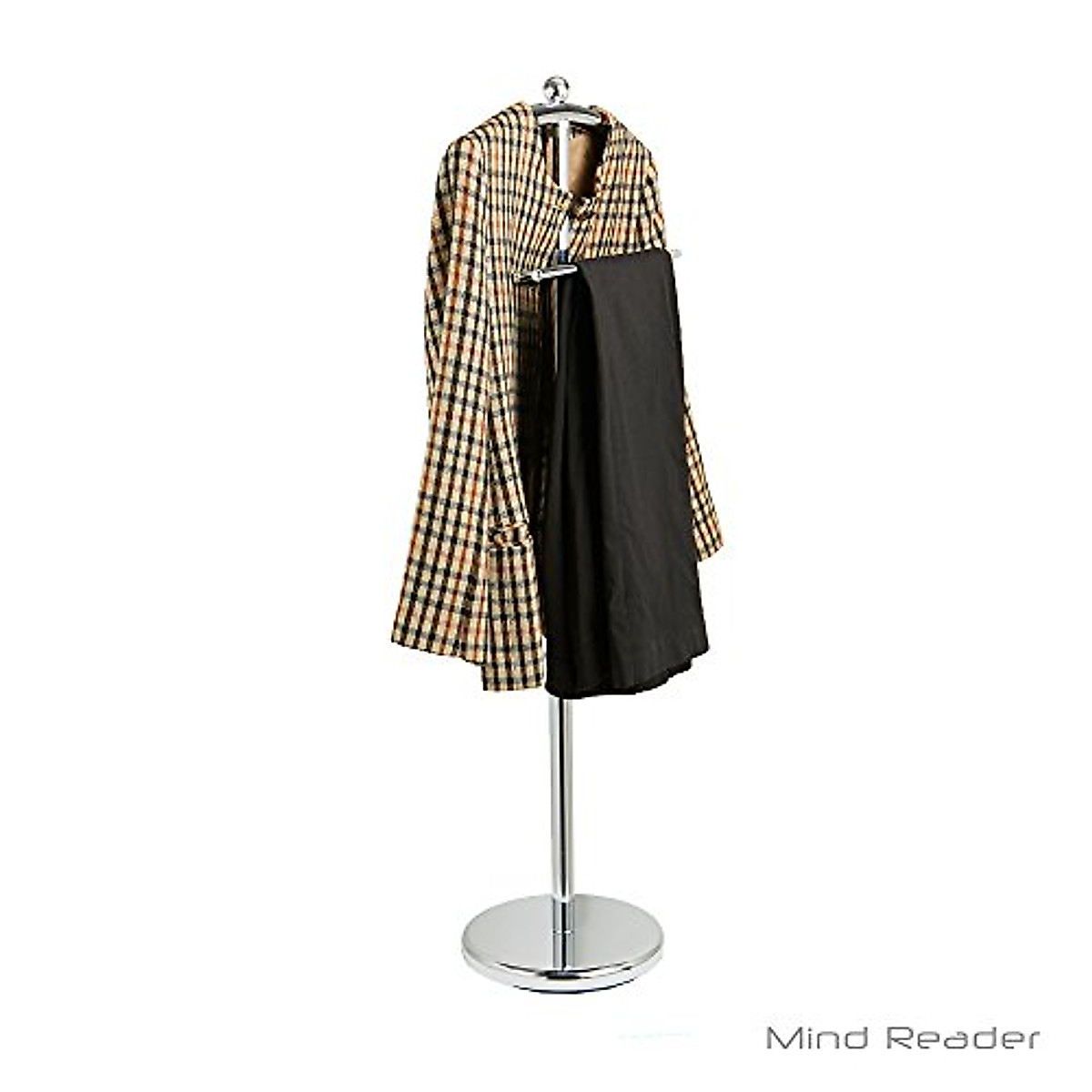 Mind Reader Stainless Steel Valet Suit Rack Stand, Silver