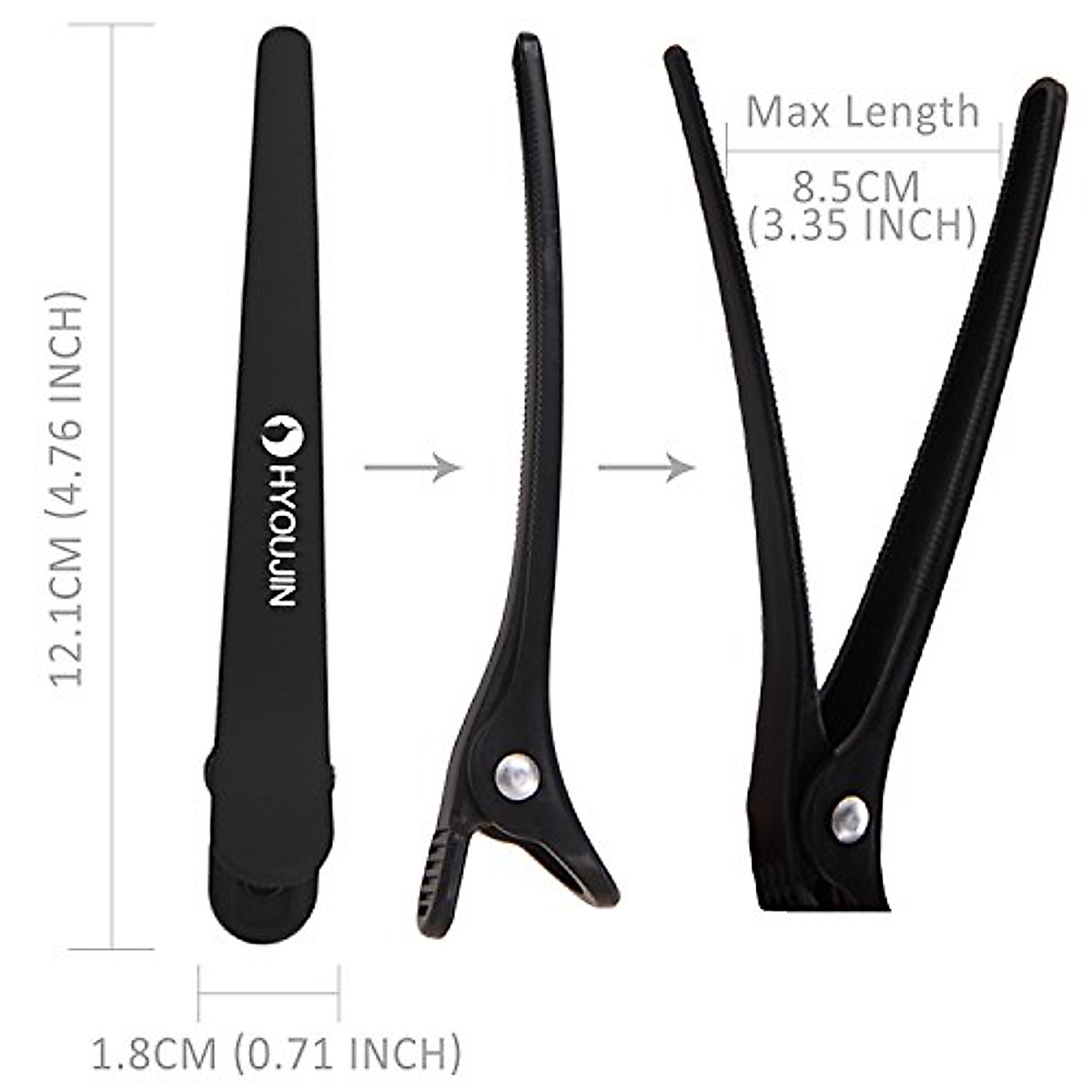 HYOUJIN 7 pcs Hair Comb Set Rat Tail Parting Combs Carbon Wide and Fine Tooth Comb Brush Cutting Comb Professional Styling Hair Combs for Women,Men Accessories with Clips