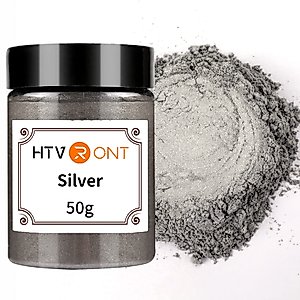 HTVRONT Silver Mica Powder for Epoxy Resin - 1.76 oz/50g Mica Pigment Powder, Natural Mica Powder for Soap Making, Resin, Candle Making, Bath Bomb
