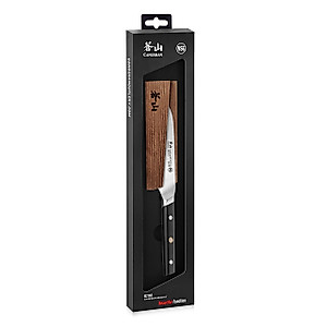 Cangshan TC Series 1021165 Swedish 14C28N Steel Forged 5-Inch Santoku Knife and Wood Sheath Set