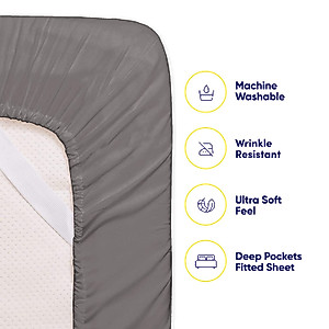 King Size Bed Sheets - 6 Piece 1500 Supreme Collection Fine Brushed Microfiber Deep Pocket King Sheet Set Bedding - 2 Extra Pillow Cases, Great Value, King, Gray