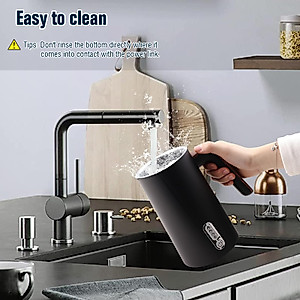 Huogary Update Milk Frother, 4-in-1 Milk Frother and Steamer, Electric Milk Frother Steamer, Milk Steamer, Warm and Cold Foam Maker for Latte, Frother for Coffee, Cappuccino(Black)