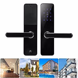 4in1 Keyless Entry Smart Door Lock, Digital Smart Door Lock APP Cards Password Keypad for Amazon for Google Home Voice Control