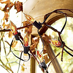 Christmas Flickering Light Bulbs 12 Pack C18 Flickering Flame Light Bulbs E12 Base Flickering Flame Bulbs 1 Watt/120 Volts for Christmas Candelabra Window Candle Lamp Christmas Replacement Bulbs