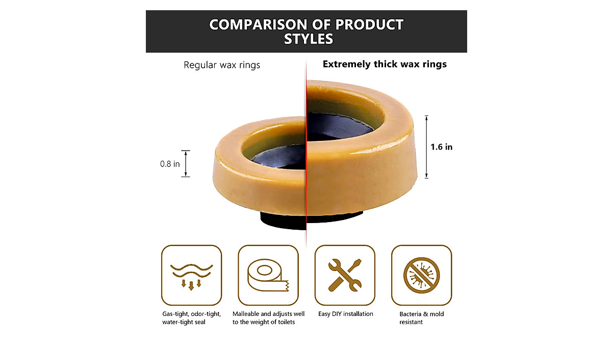 boeemi Extra Thick Wax Ring Toilet,with Flange and Bolts for ...