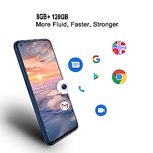 CUBOT Unlocked Phone 8GB RAM+128GB, X30 6.4" Screen Unlocked Smartphones, 48MP Camera, 4G Dual SIM Unlocked Android Phone, 4200mAh Battery, Android 10, Face ID, US Version, Blue